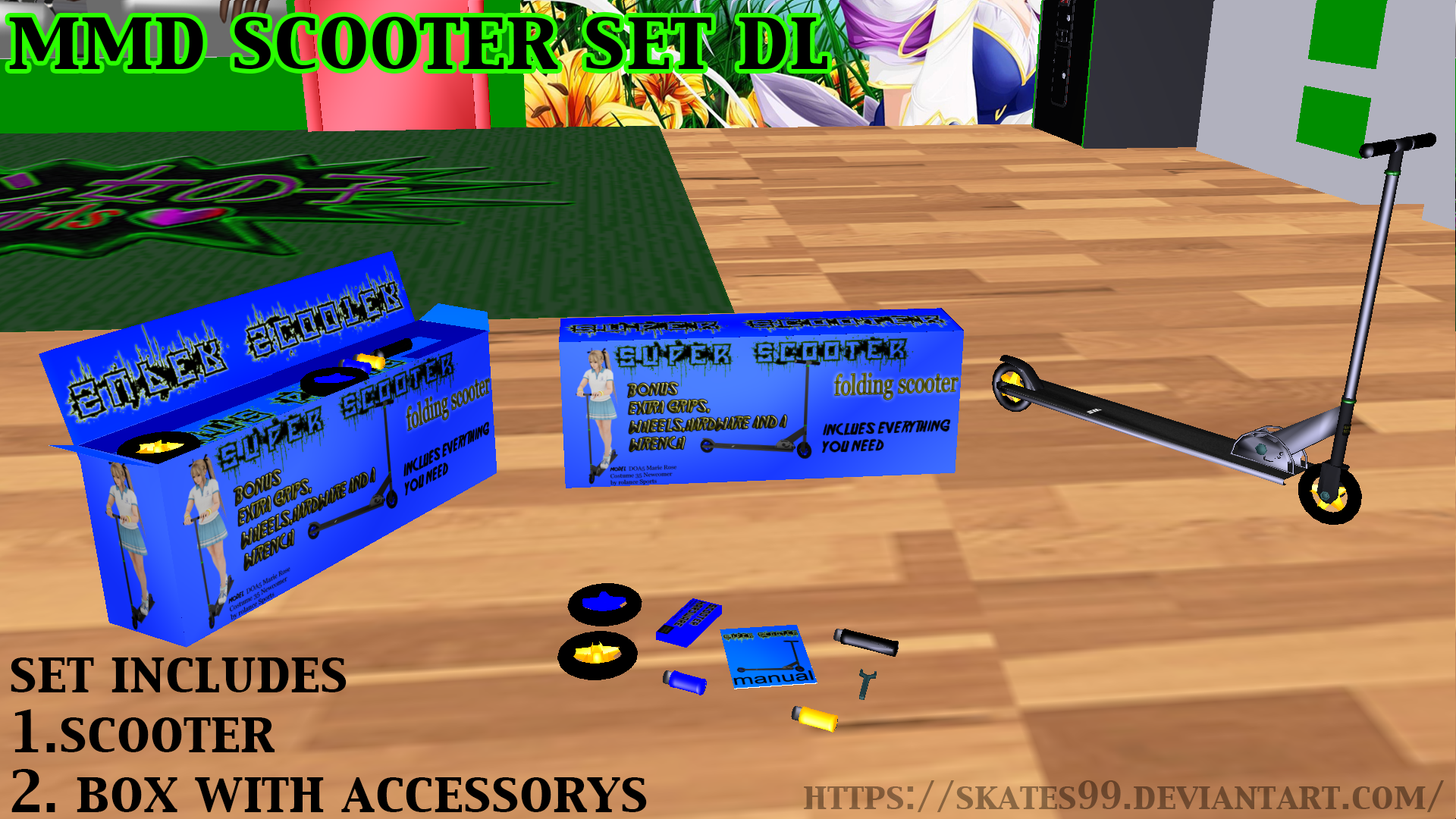 mmd simple scooter set dl by skates99 on DeviantArt