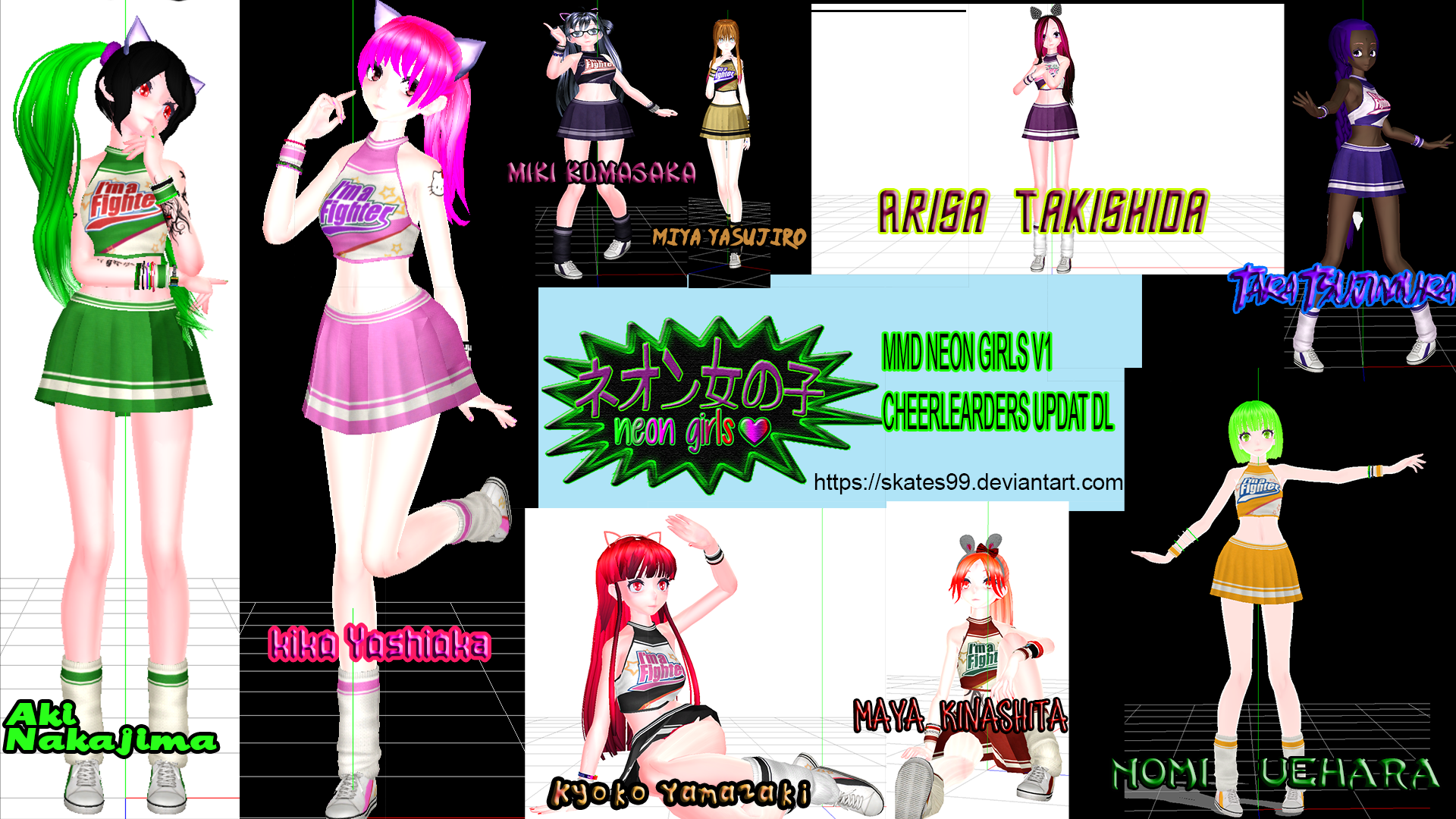 Mmd Neongirls Cheerleaders Updates by skates99 on DeviantArt