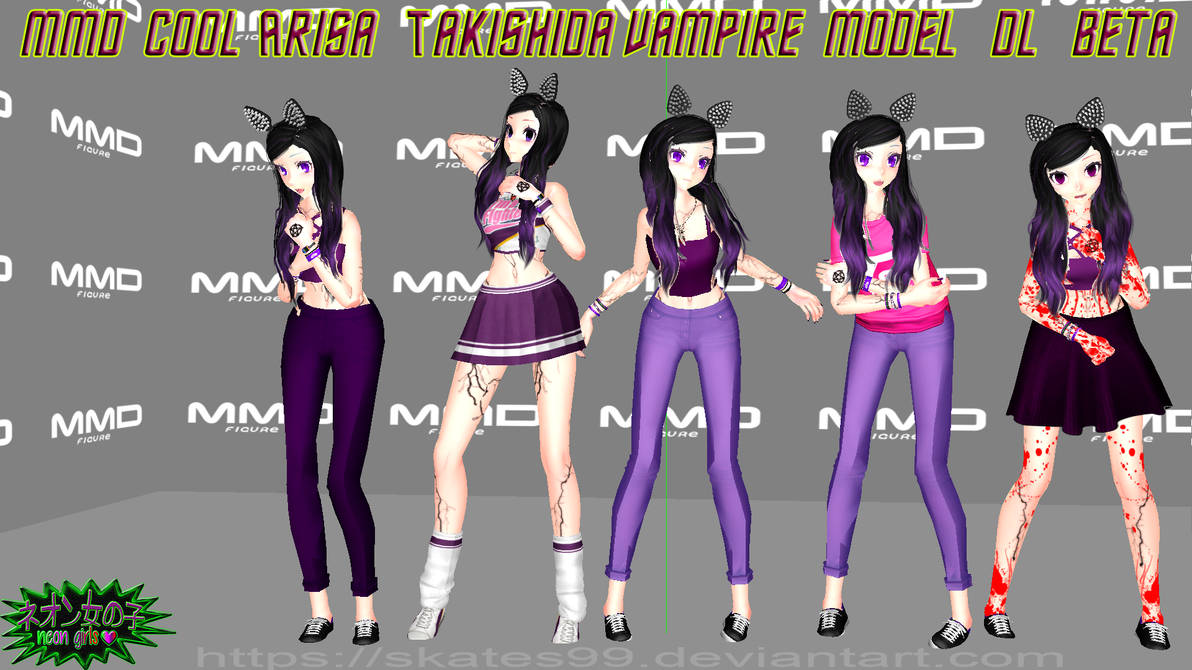 mmd Cool Arisa Vampire dl beta by skates99 on DeviantArt