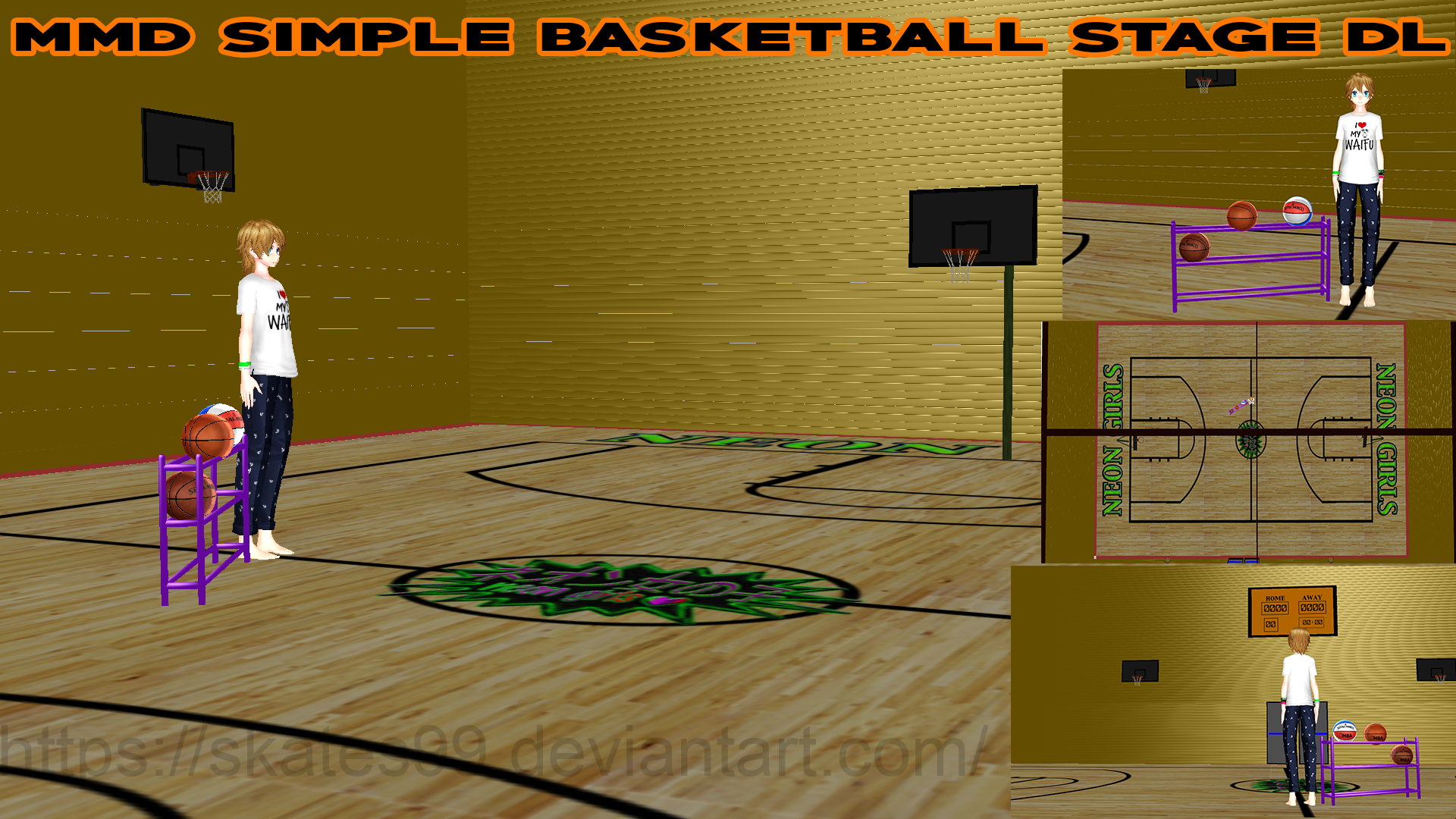 Mmd Simple Basketball Court stage Dl by skates99 on DeviantArt