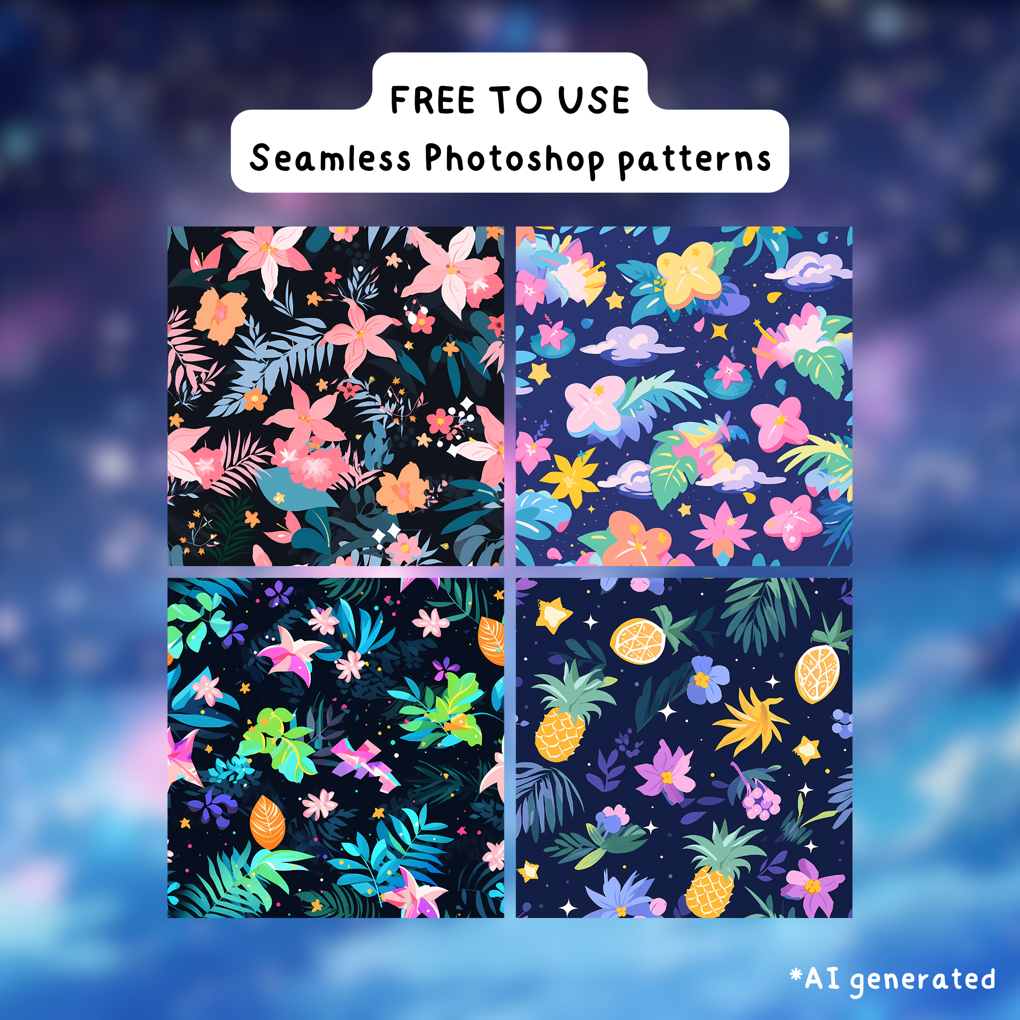 F2U - Seamless PS pattern set: Tropical Nights by CherrysDesigns on ...