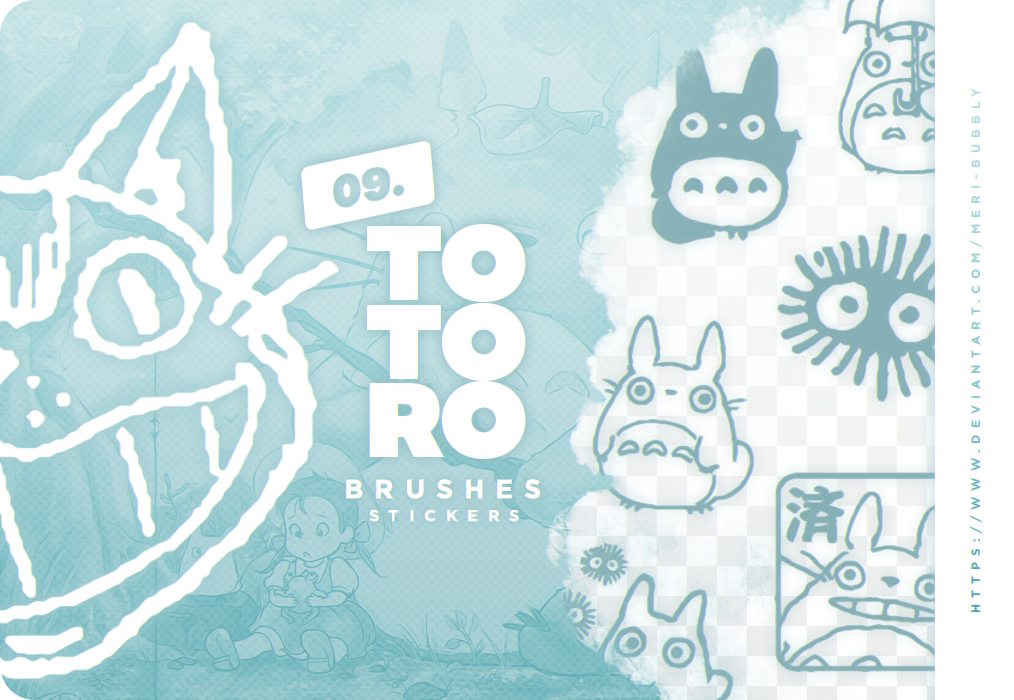TOTORO BRUSHES PACK / STICKERS ( #001 ) by Meri-Bubbly on DeviantArt