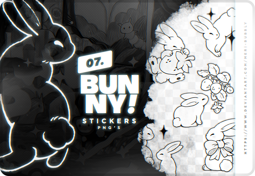 BUNNY STICKERS (#001) by Meri-Bubbly on DeviantArt
