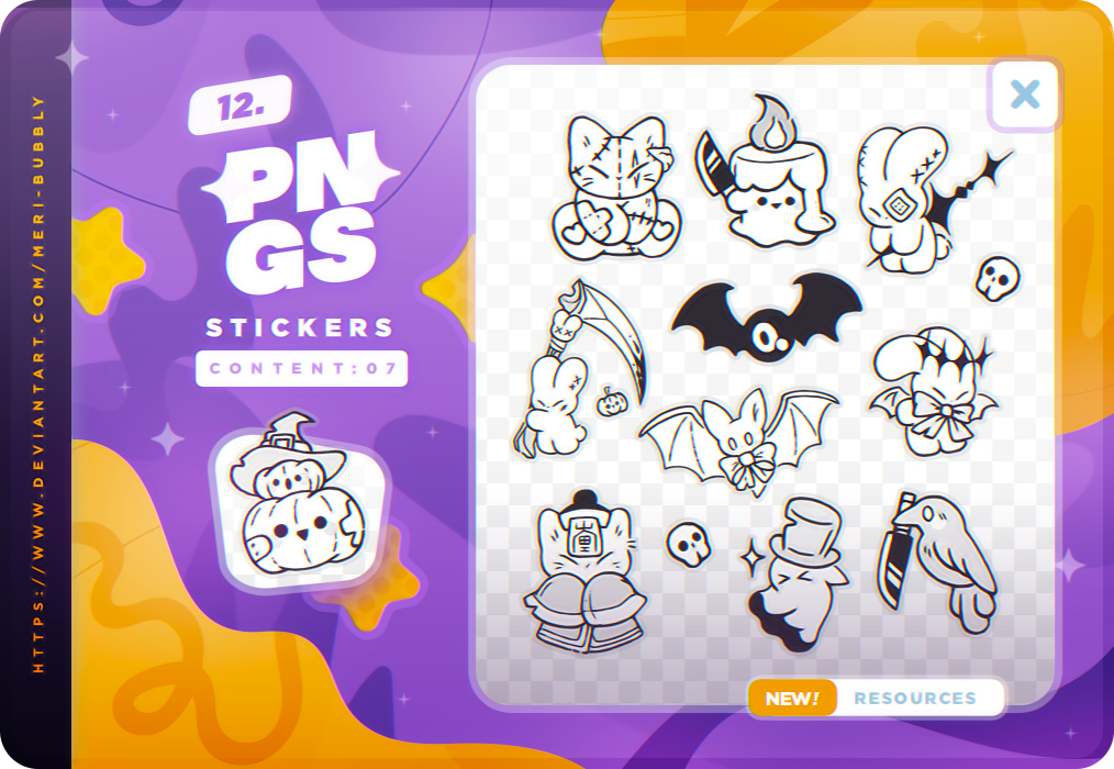 SPOOKY CUTE STICKERS PACK / #003 by Meri-Bubbly on DeviantArt