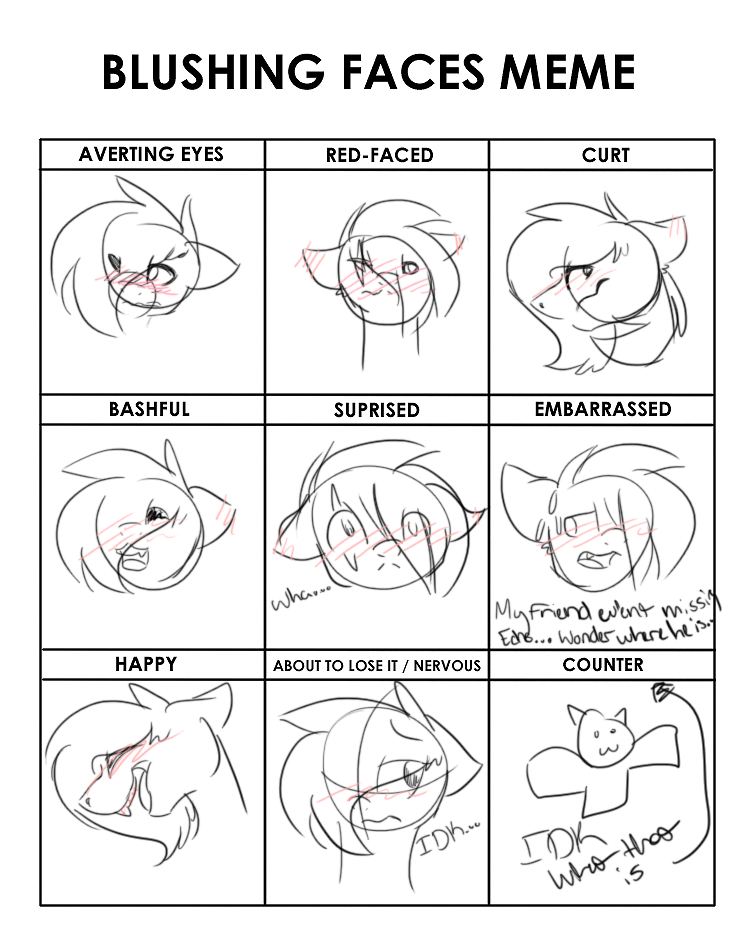 Blushing Faces Meme by JayfeathersWhispers on DeviantArt
