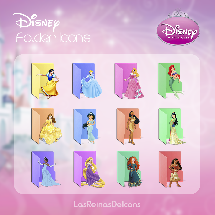 Disney Princess Folder Icons by LasReinasDeIcons on DeviantArt