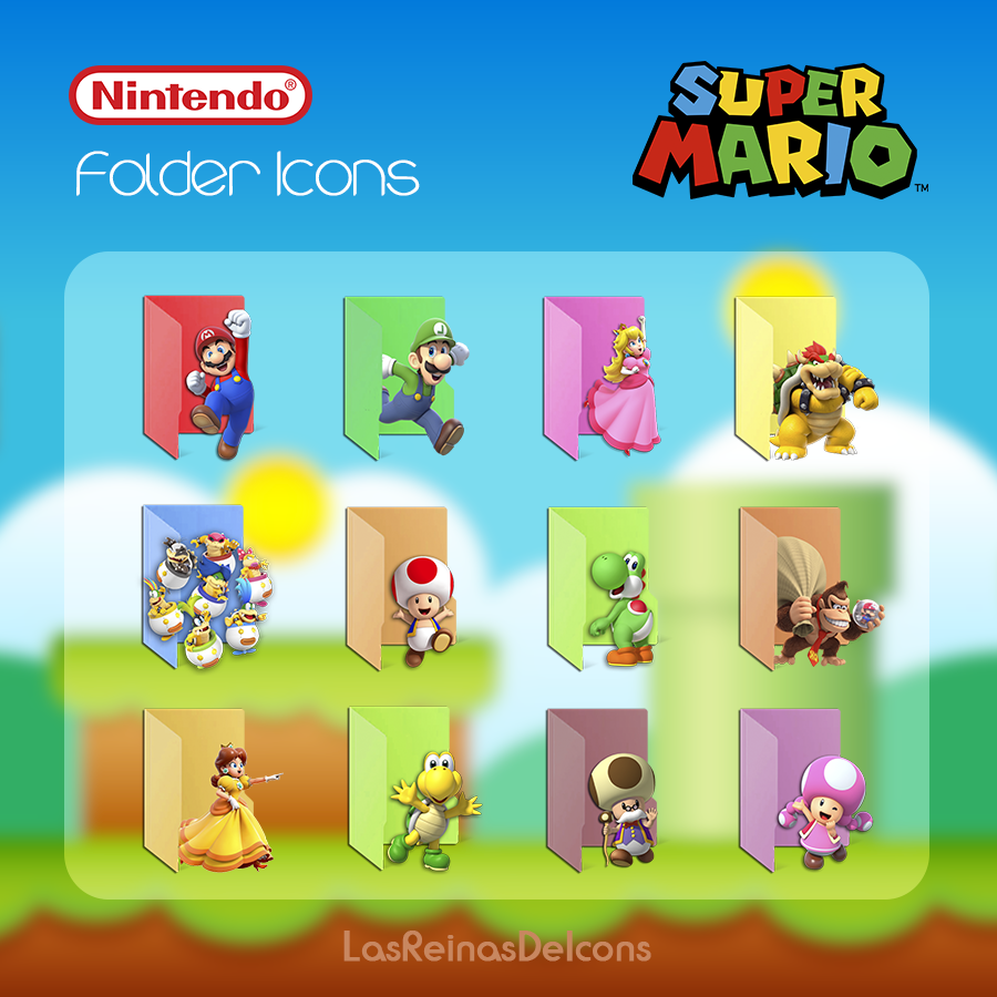 Super Mario Folder Icons by LasReinasDeIcons on DeviantArt