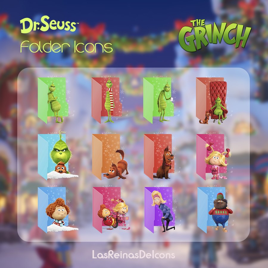 The Grinch Folder Icons by LasReinasDeIcons on DeviantArt