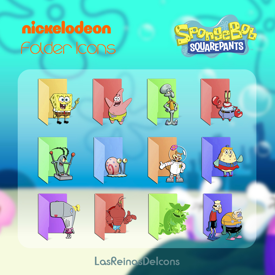Spongebob Squarepants Folder Icons by LasReinasDeIcons on DeviantArt