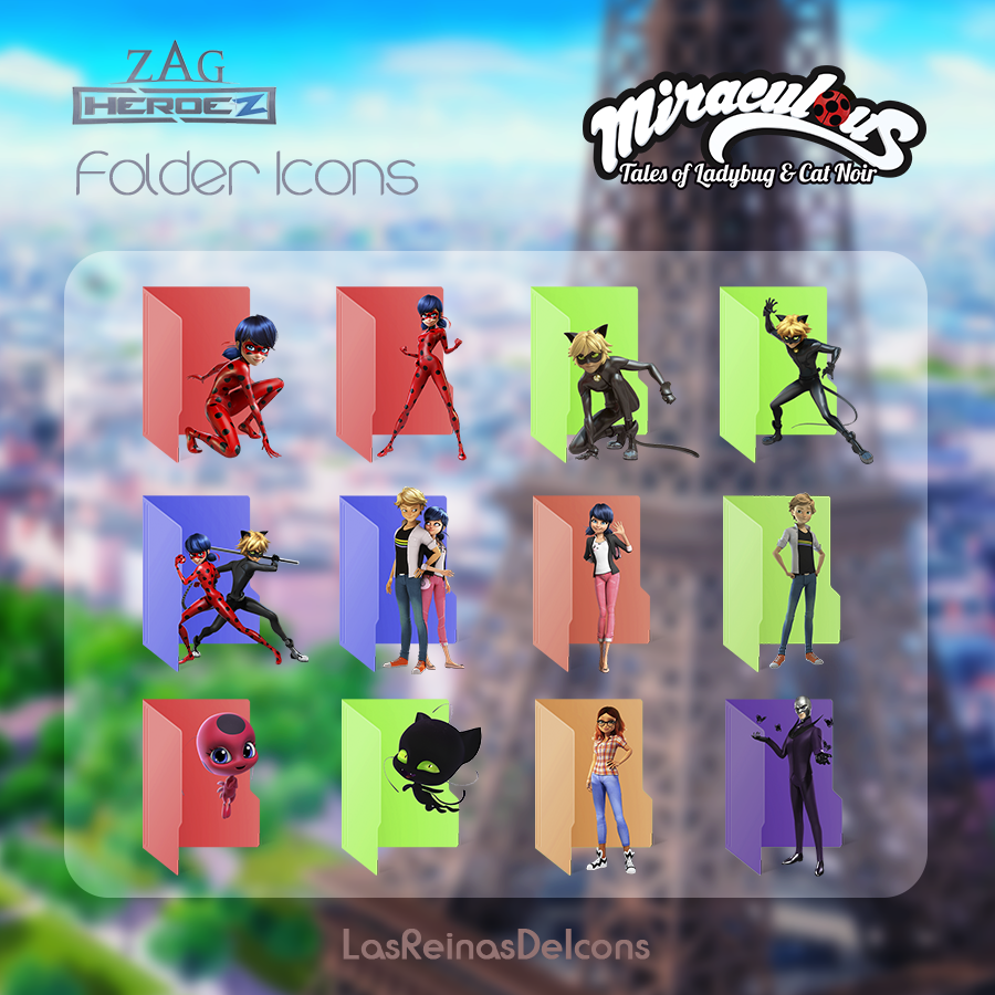 Miraculous Ladybug and Cat Noir Folder Icons by LasReinasDeIcons on ...