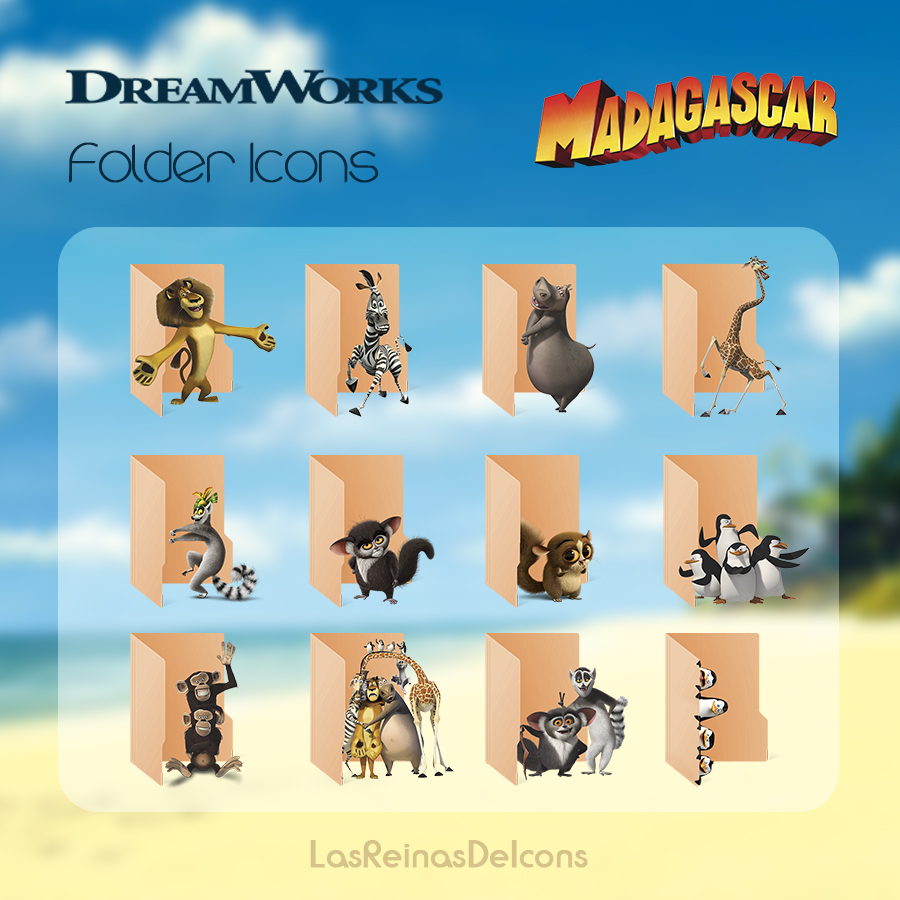 Madagascar Folder Icons by LasReinasDeIcons on DeviantArt
