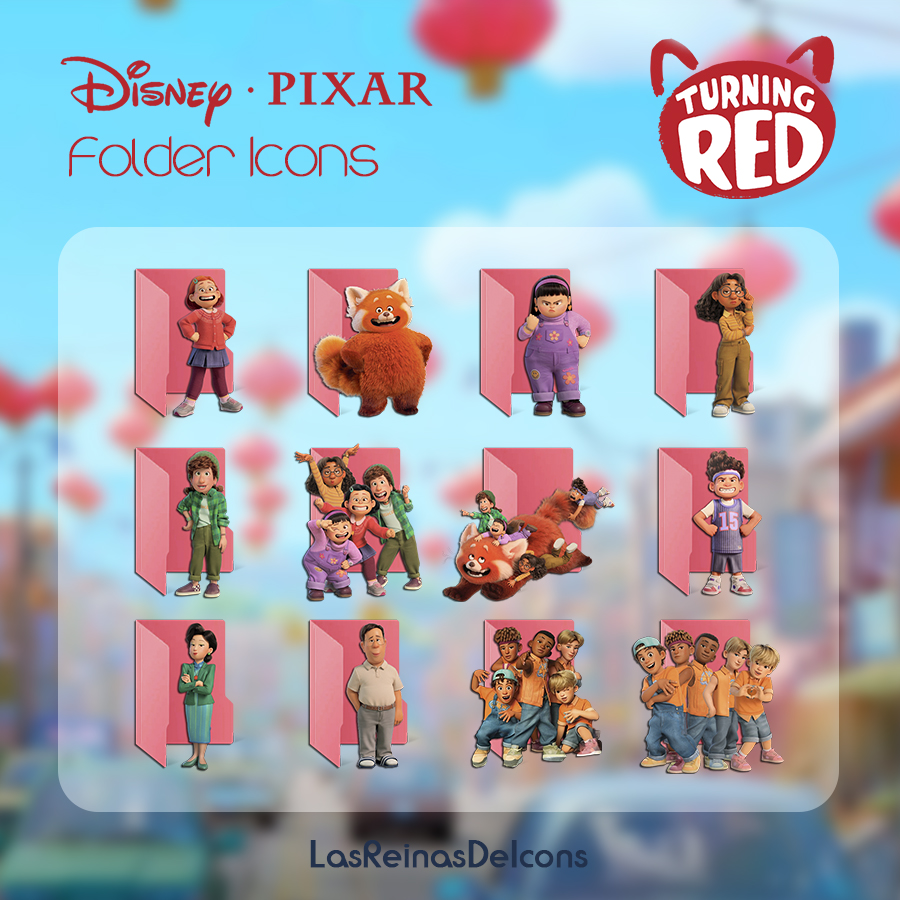 Turning Red Folder Icons by LasReinasDeIcons on DeviantArt