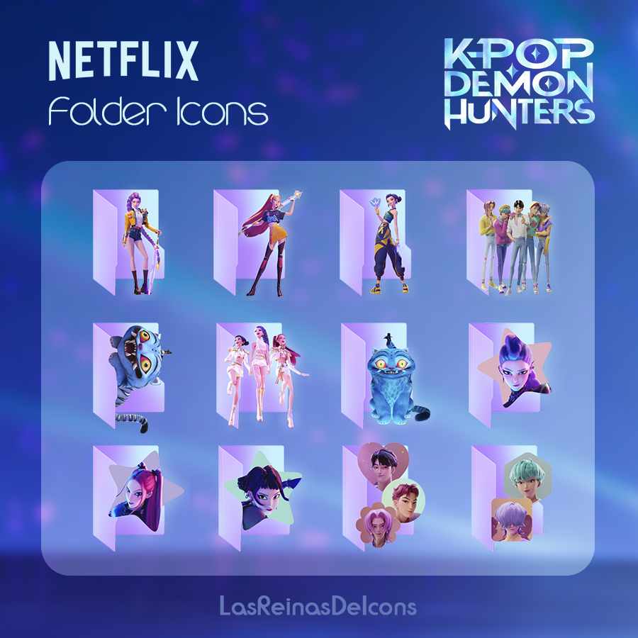 K-Pop Demon Hunters Folder Icons by LasReinasDeIcons on DeviantArt