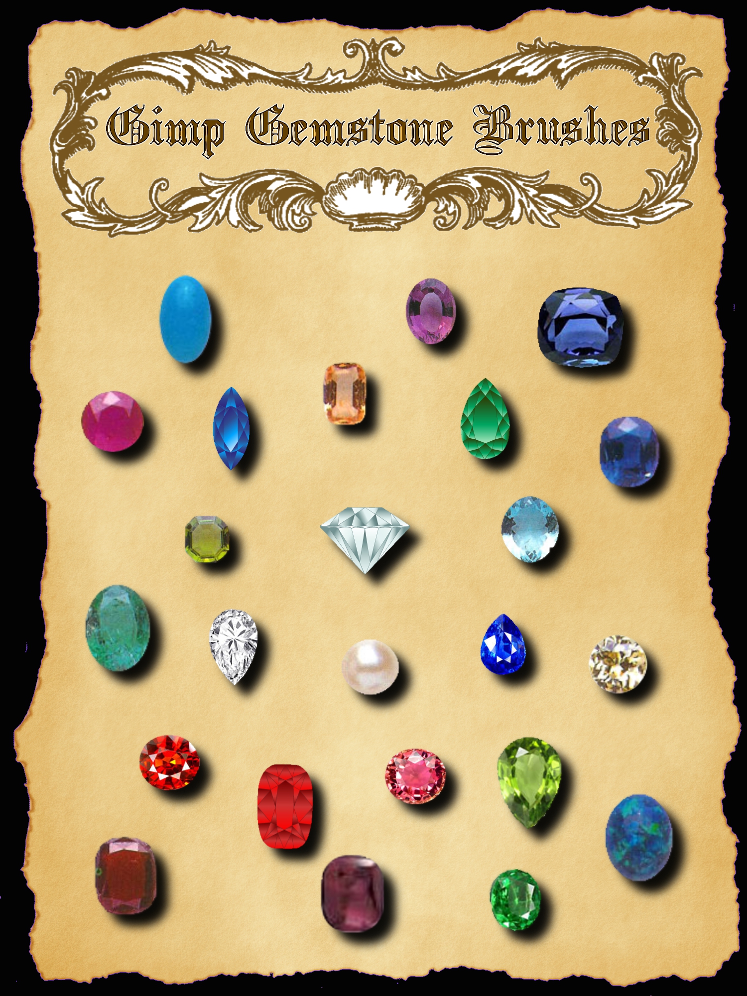Gimp Gemstone Brushes by Geosammy on DeviantArt