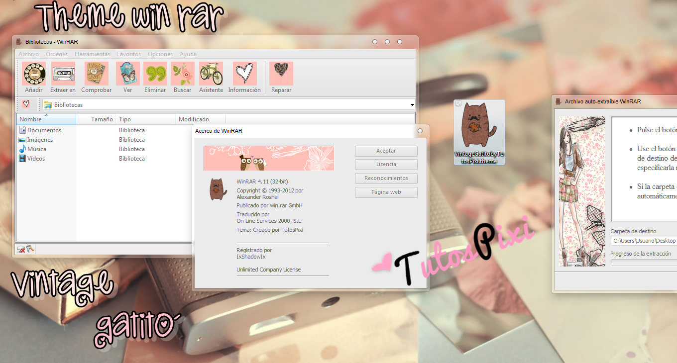 Tema Win rar Vintage Gatito by TutosPixi on DeviantArt