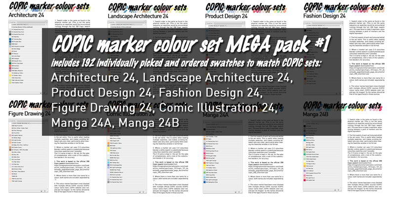 Copic Marker Colour Swatch Set MegaPack01 by d-signer on DeviantArt