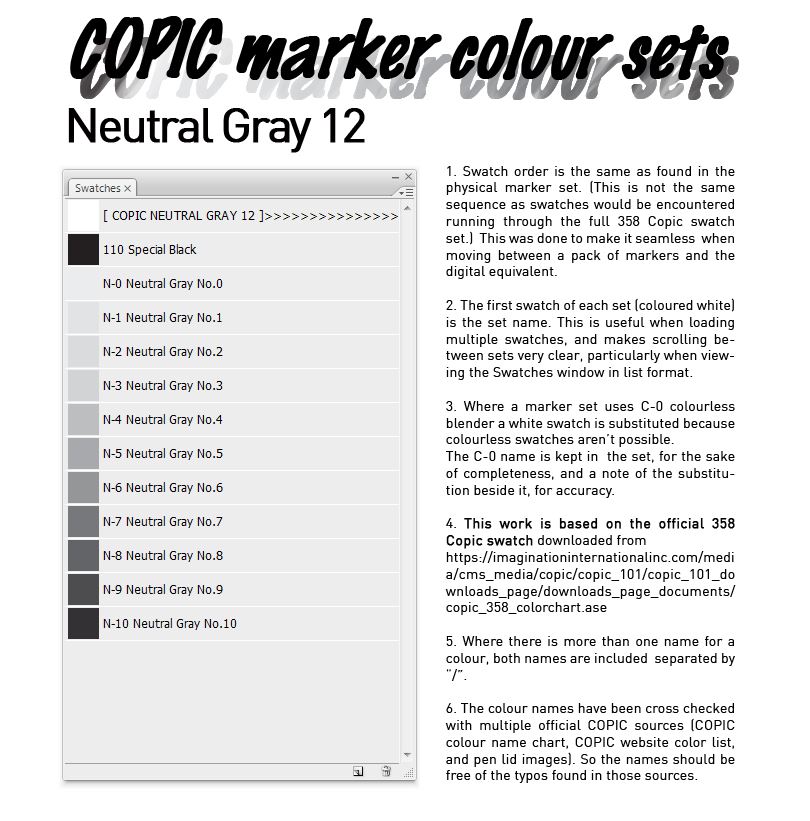 COPIC marker colour set - Neutral Gray12 by d-signer on DeviantArt