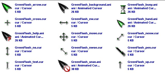Green Flash cursors by DDTop on DeviantArt