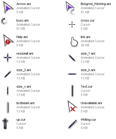 Purple and Black cursors set by DDTop on DeviantArt