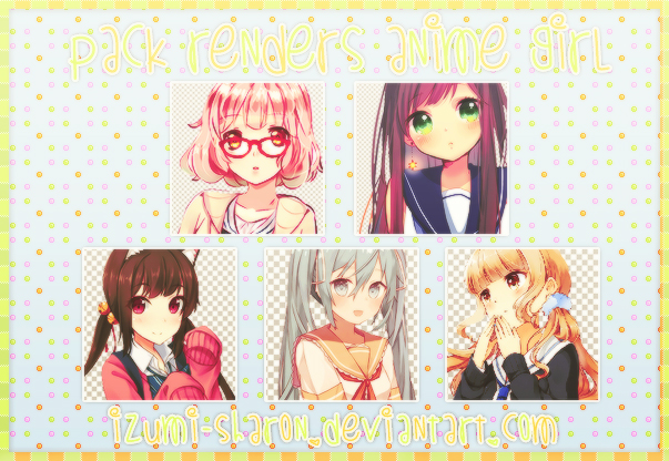 PACK RENDERs ANIME GIRL by izumi-sharon on DeviantArt