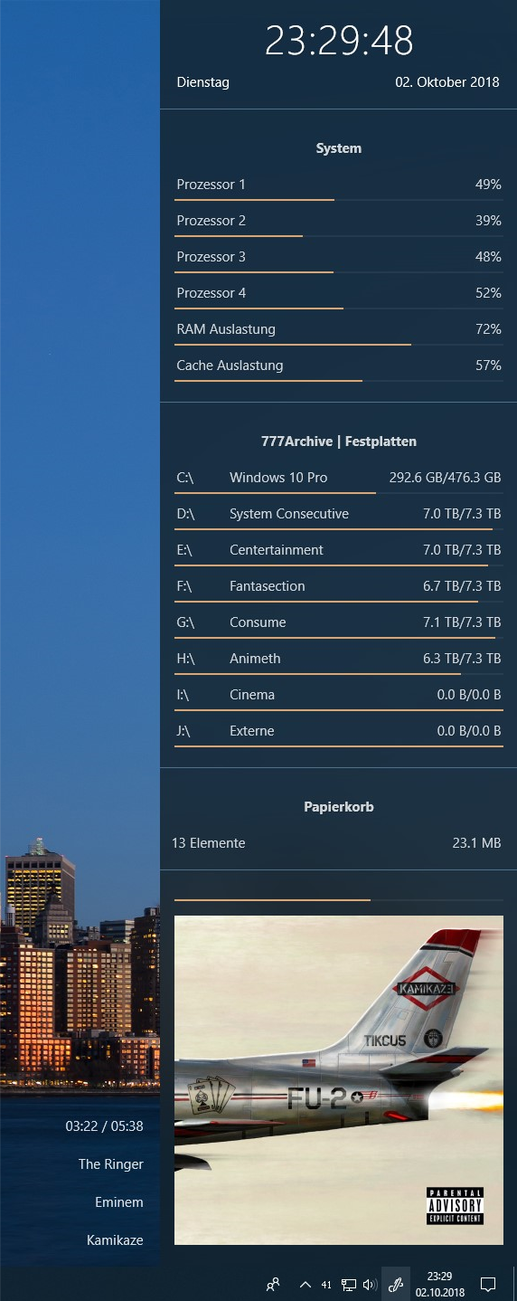 Rainmeter Windows 10 Fluent Design Skin by BTICronox on DeviantArt