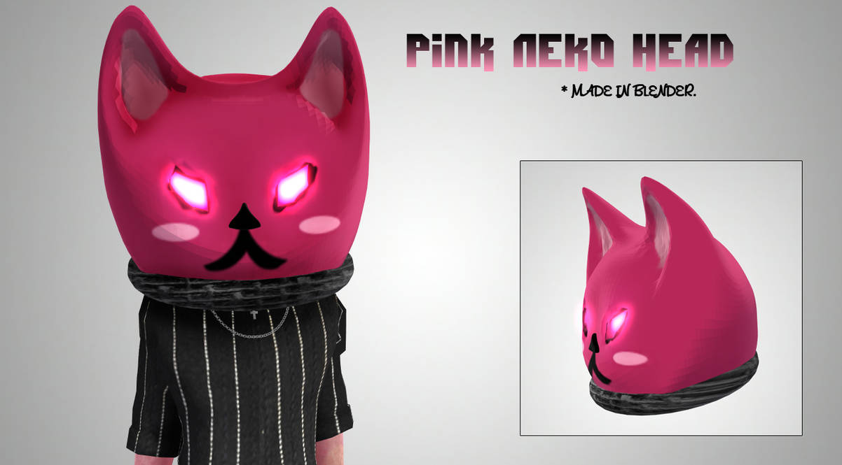 [DL] Pink Neko Head [40 Points] by CMSensei on DeviantArt