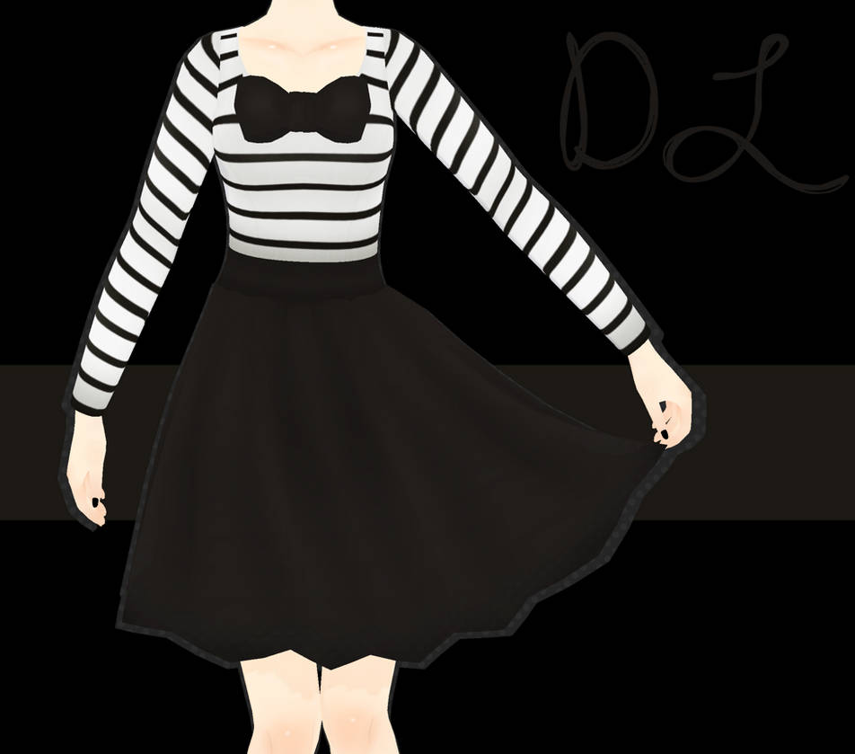 MMD - Striped Dress DOWNLOAD ::. by AneCoco on DeviantArt