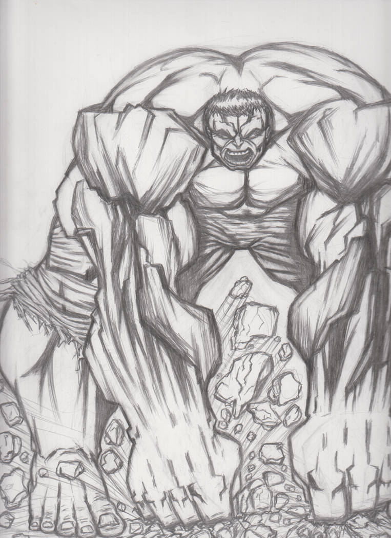 hulk smashing bw by discuslightfoot on DeviantArt