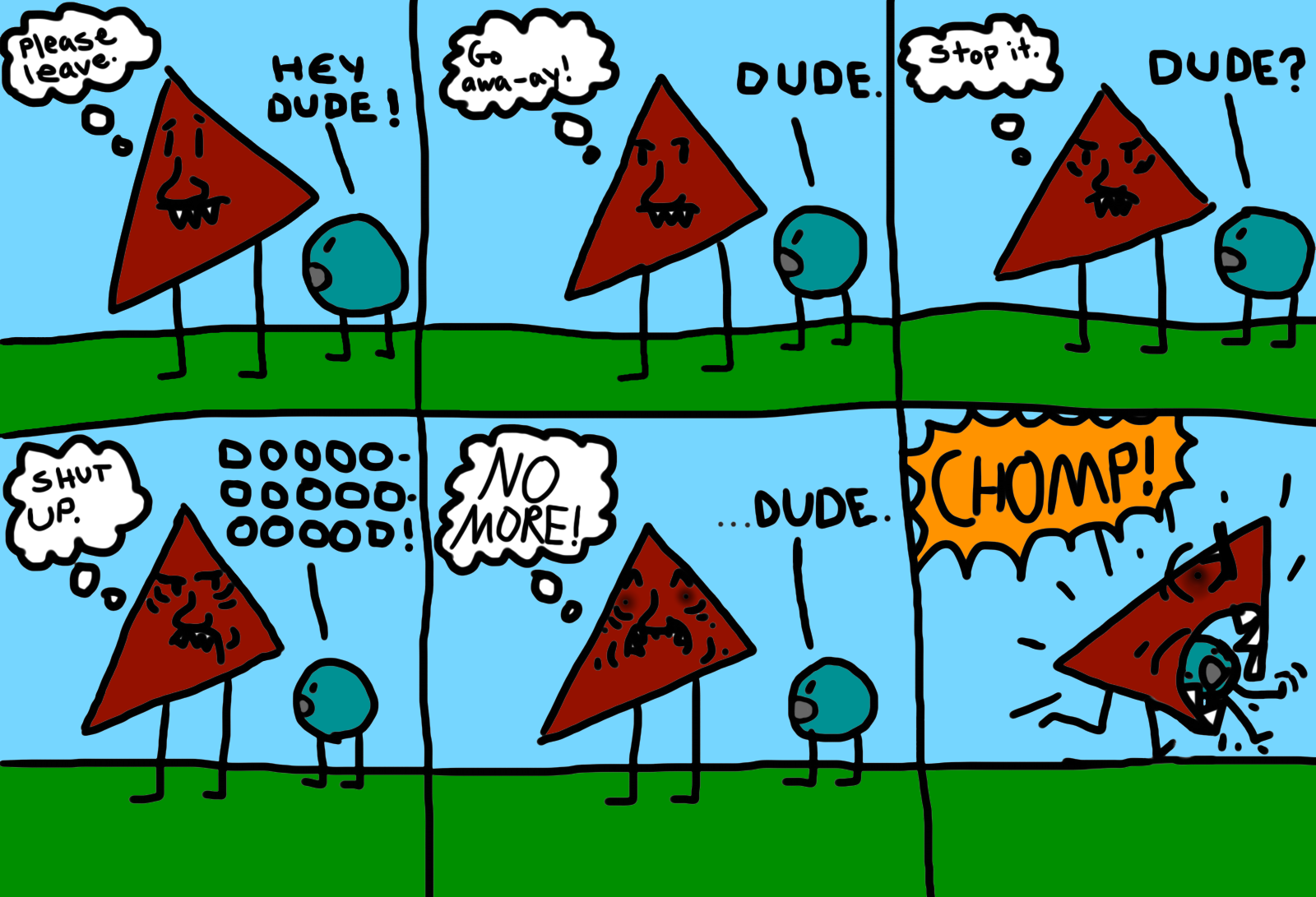 Triangle Dude and Circle Guy 01 by DragonZBW on DeviantArt
