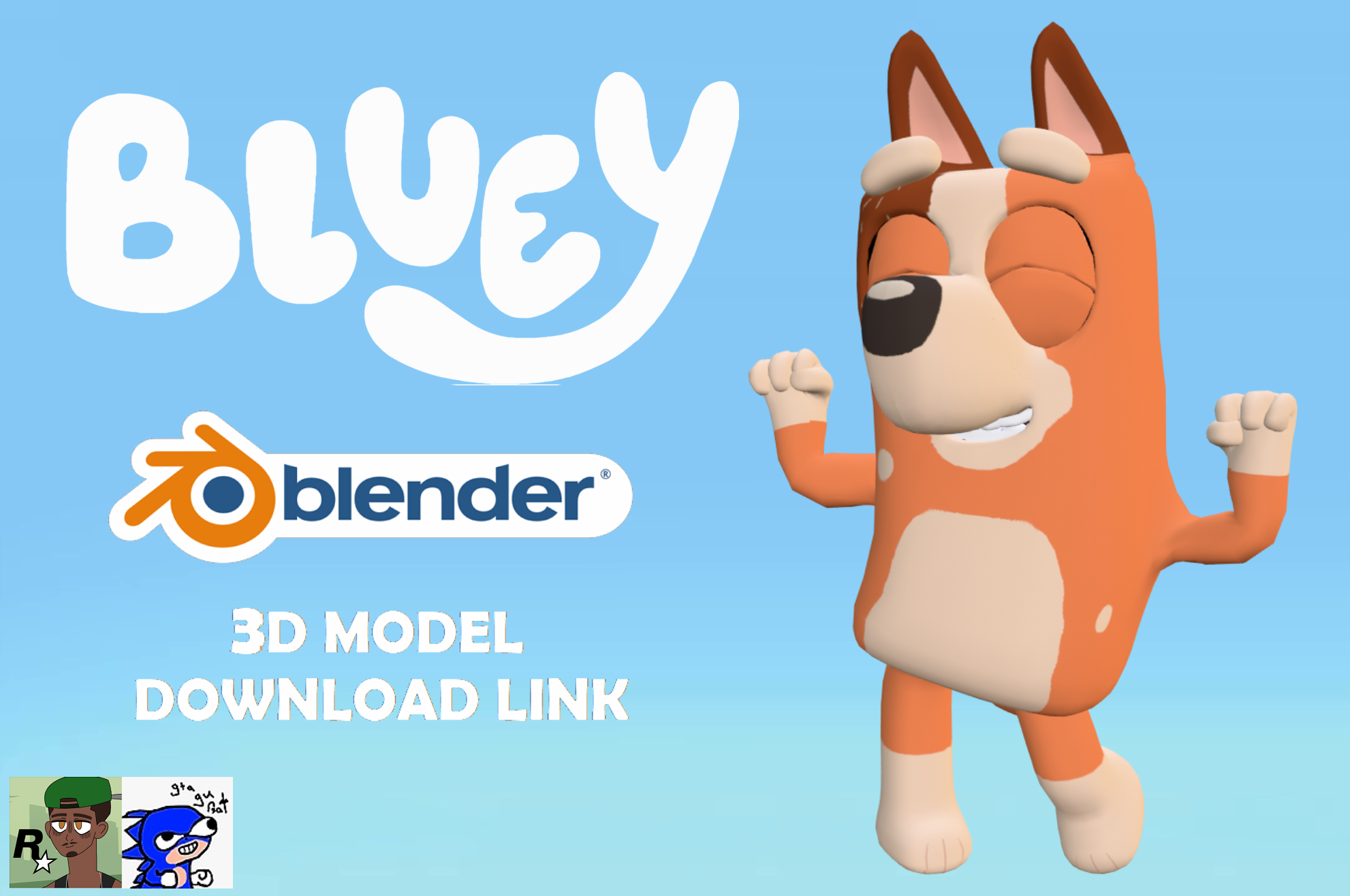 Bluey Chilli Heeler 3D Model Download by SpideyGta101 on DeviantArt