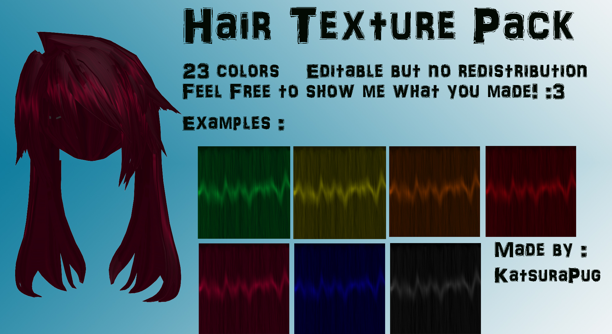 MMD - Hair Texture Pack by KatsuraPug on DeviantArt