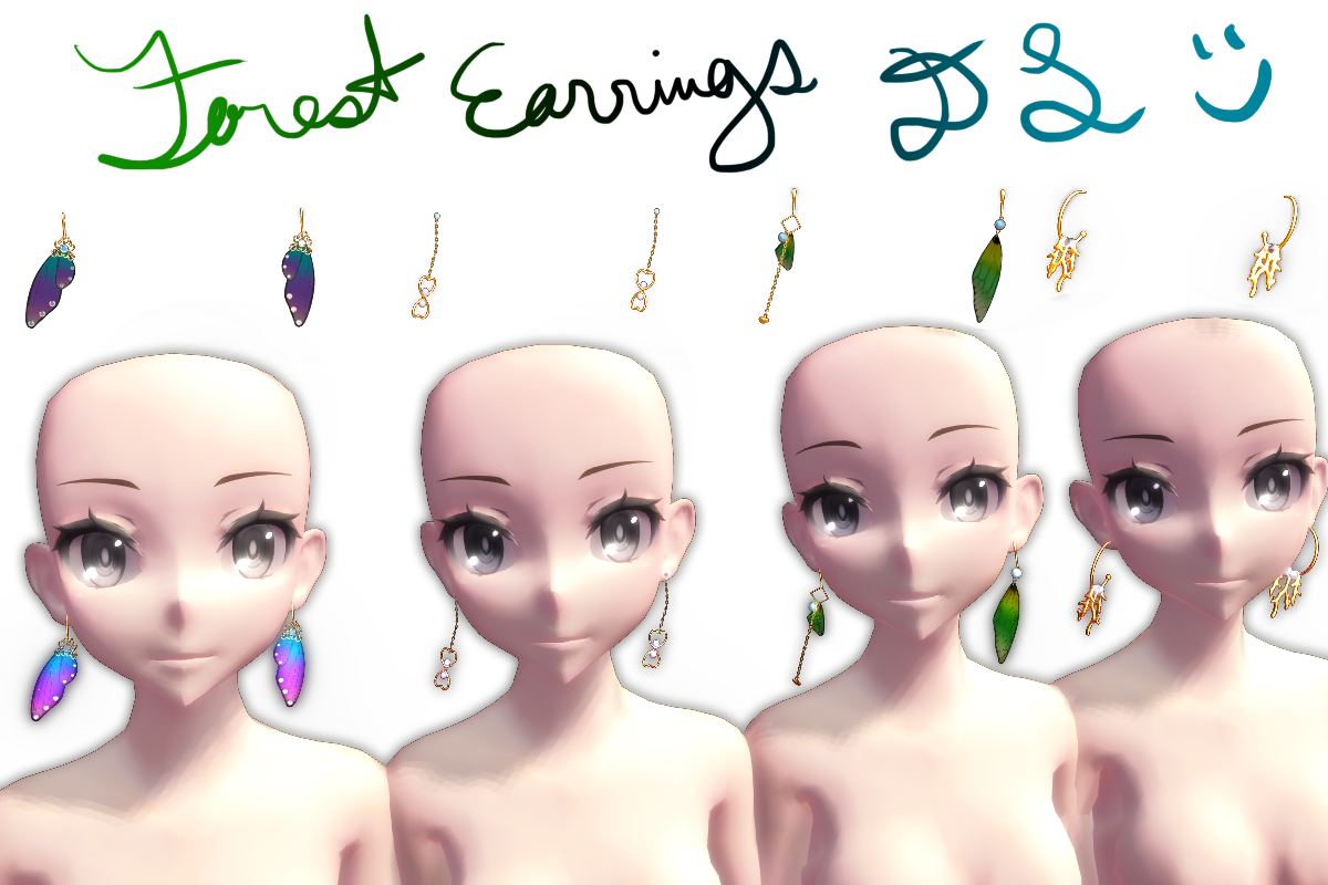 MMD Forest Earrings DL by artemis1031 on DeviantArt