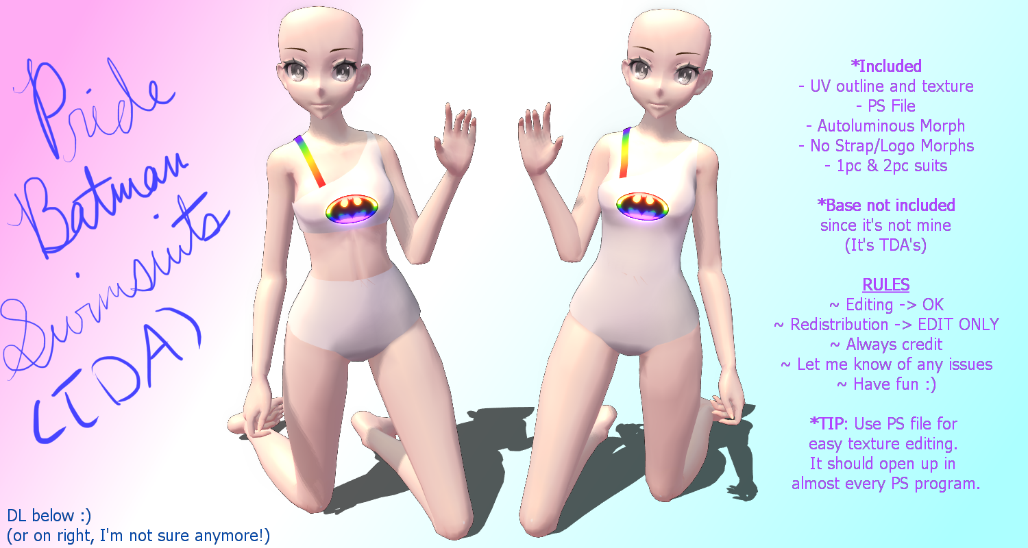 #MMD Pride Batman Swimsuits + DL by artemis1031 on DeviantArt