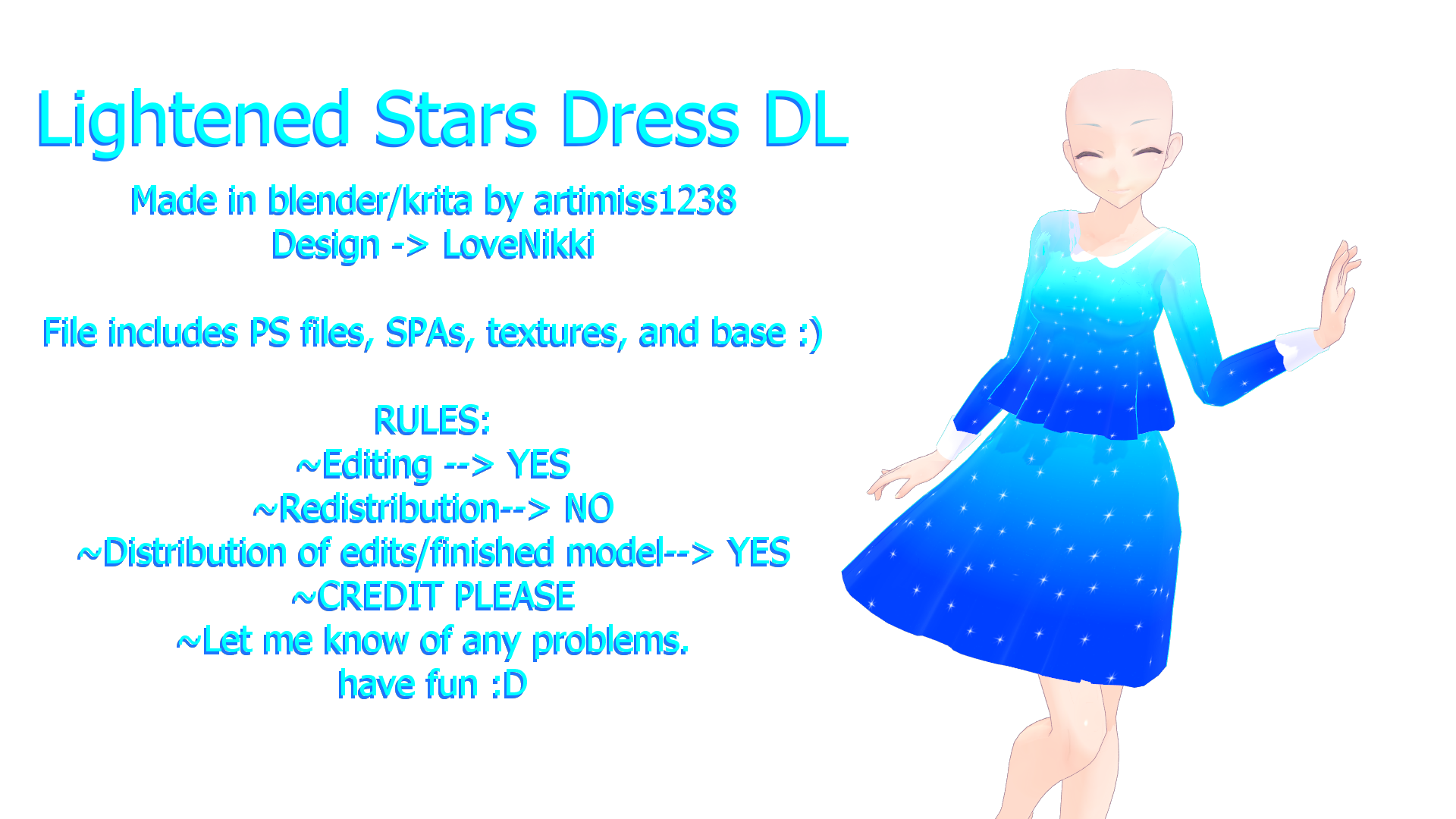 MMD Lightened Stars Dress DL by artemis1031 on DeviantArt