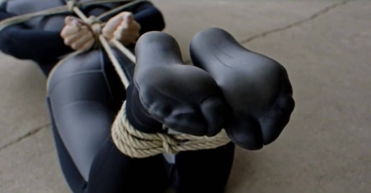 Hogtied In Wetsuit And Neoprene Socks By Stuarttguk On Deviantart