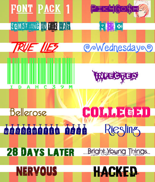 Font Pack 1 by Pik4Go5h on DeviantArt