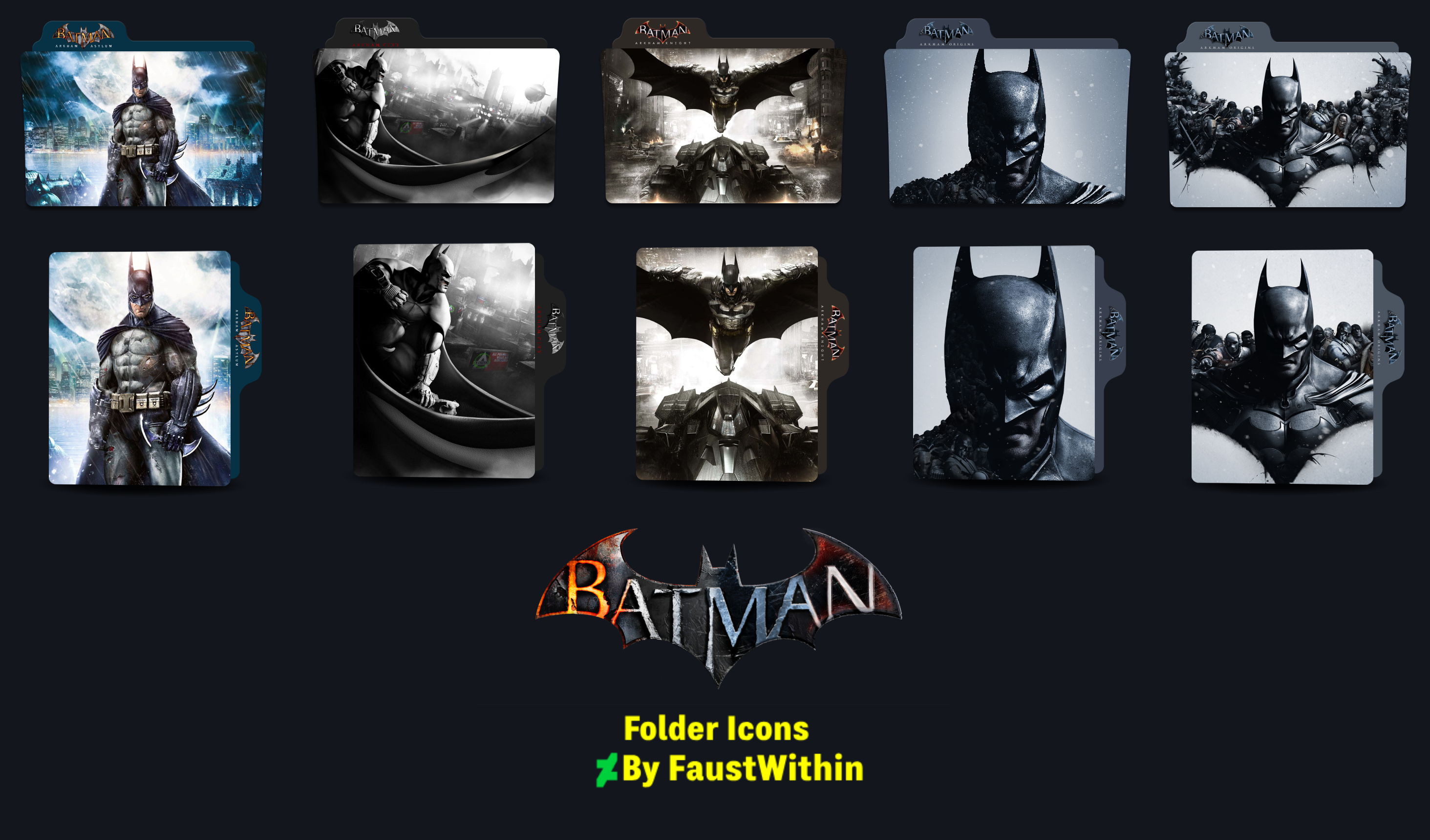 Batman Arkham Folder Icons by FaustWithin on DeviantArt