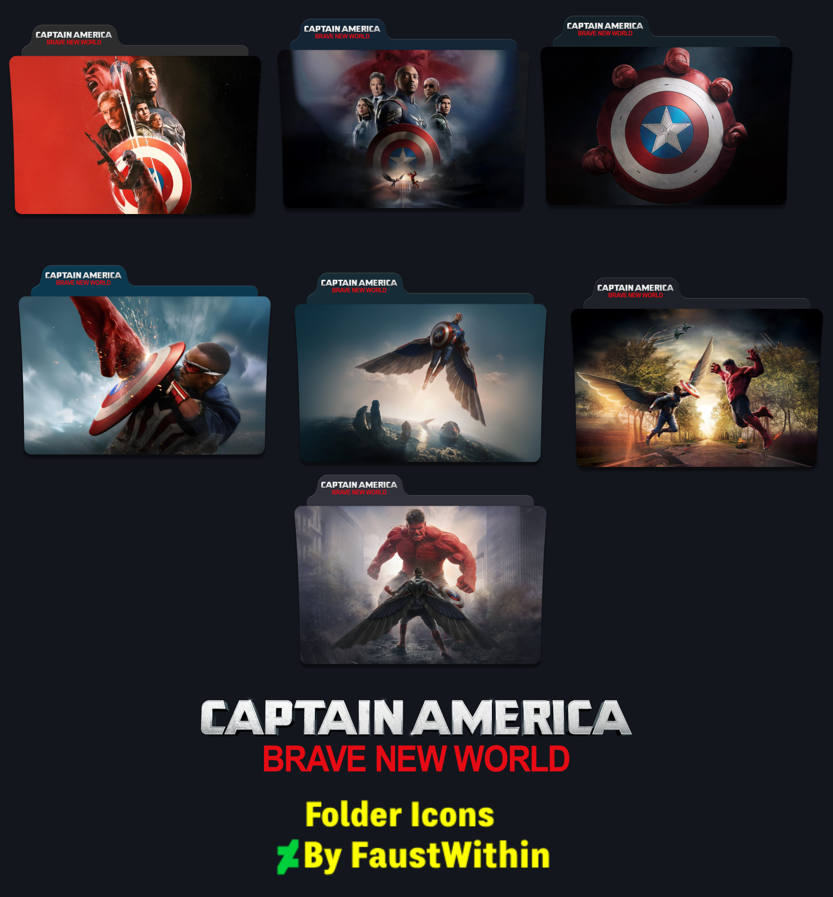 Captain America Brave New World Folder Icons by FaustWithin on DeviantArt