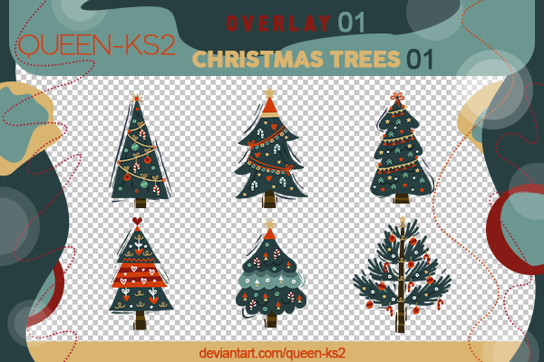 Overlays 01 - Christmas Trees 01 by Queen-KS2 on DeviantArt
