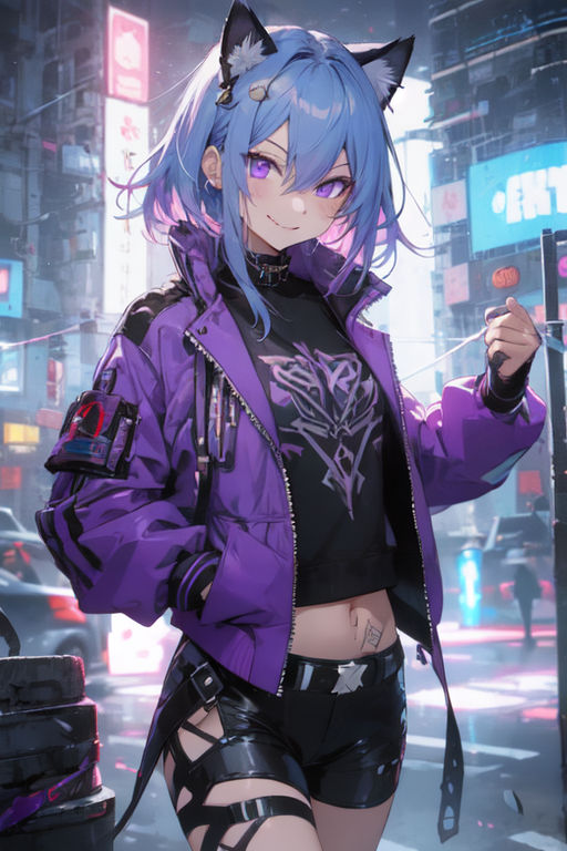 Neon Kitty by PolyCyanKnight on DeviantArt