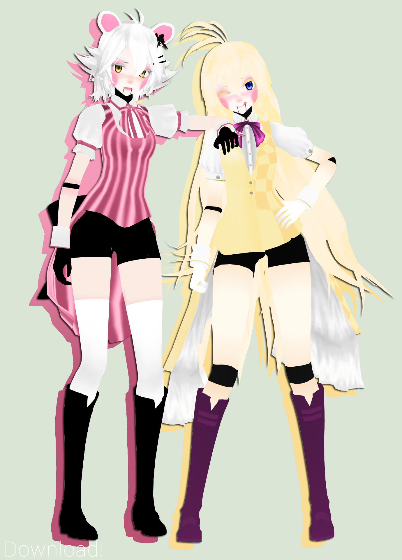 [MMD FNaF2] Tda Mangle and Toy Chica DL! [UPDATED] by NotoQ on DeviantArt