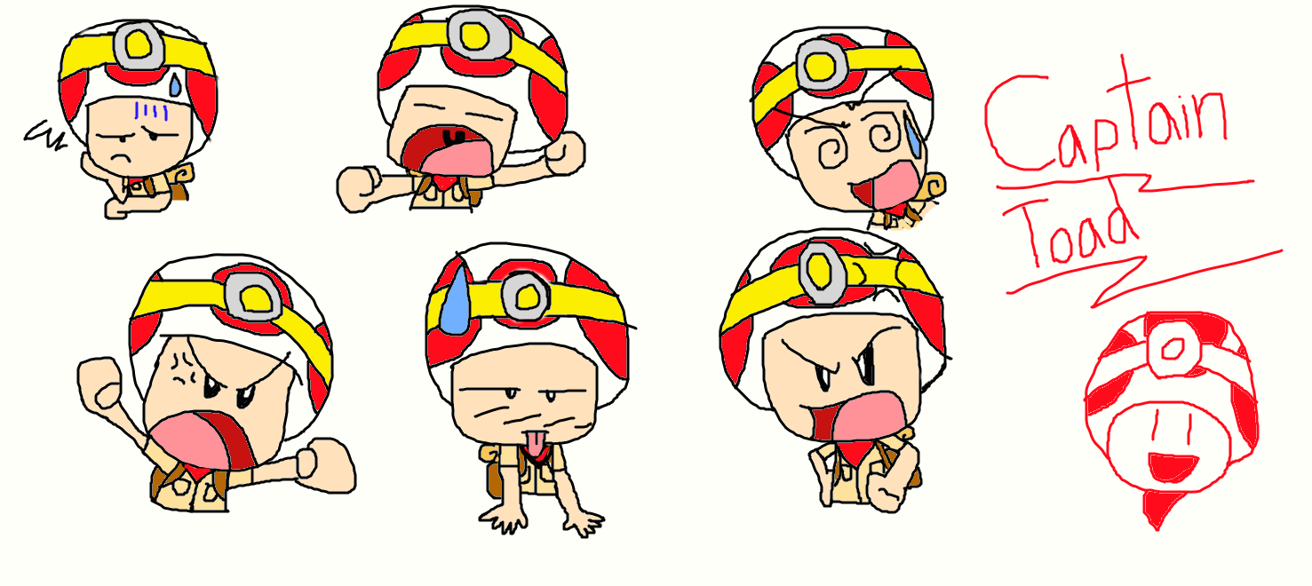 Captain Toad Expressions by PokeGirlRULES on DeviantArt