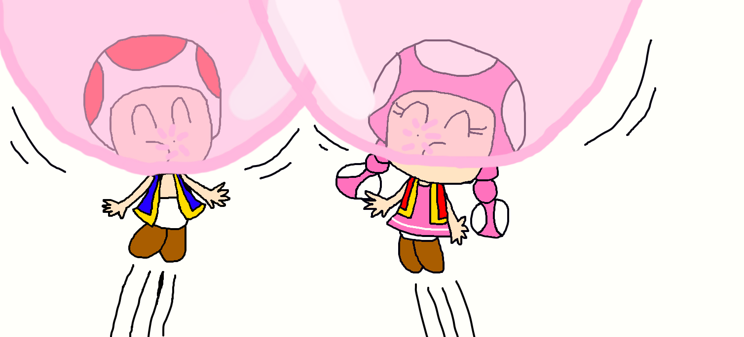 Toad and Toadette Floating Air with Bubble Gum by PokeGirlRULES on ...
