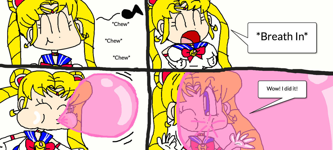 Sailor Moon's Huge Lungs and Blows Bubble Gum by PokeGirlRULES on DeviantArt