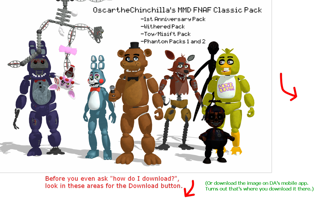 MMD- FNAF Classic Pack (DL) by OscartheChinchilla on DeviantArt