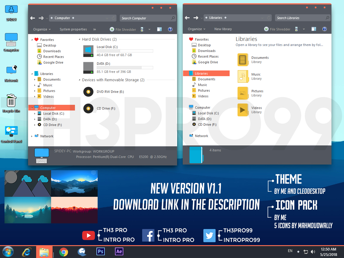 Flat Theme And Icon Pack For Windows by TH3PRO99 on DeviantArt