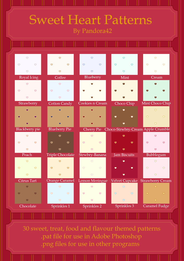 Sweet Heart Patterns for PS by Pandora42 on DeviantArt