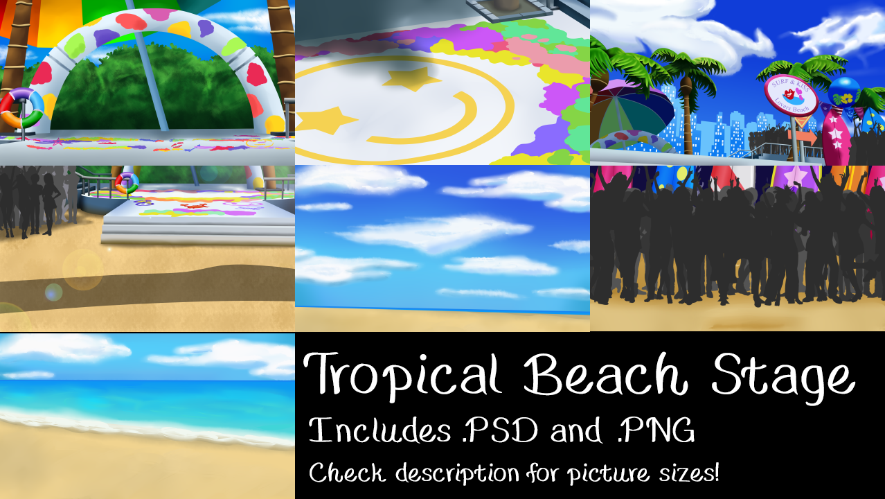 [Resource] Tropical Beach Stage - PSD/PNG/ZIP by shiniillumi on DeviantArt