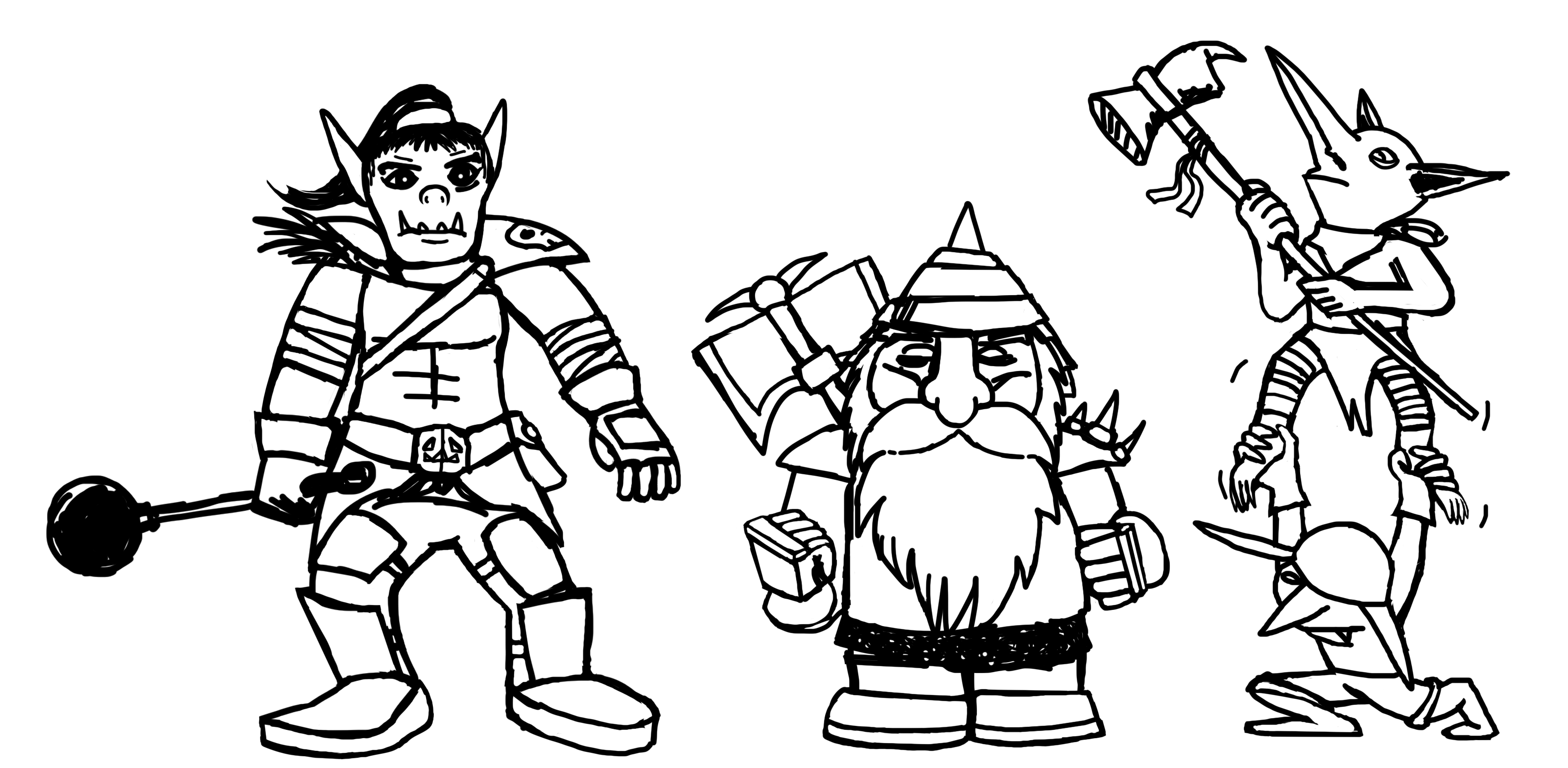 Rough fantasy characters v2 by psychopony666 on DeviantArt