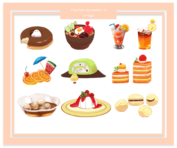 [PNG Pack #03] Cute Food by MI0CHI on DeviantArt